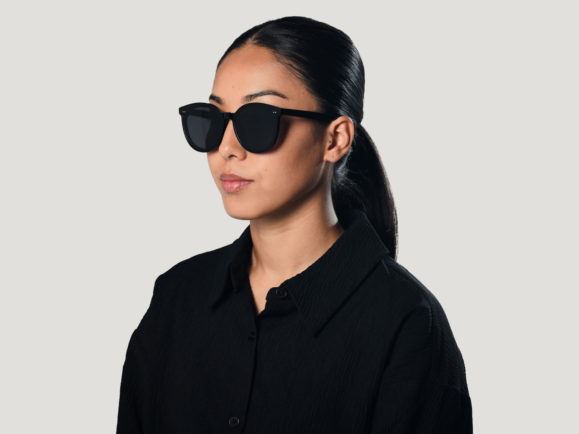 Demia Round Flat Front Lens Low Bridge Fit Sunglasses August Friday